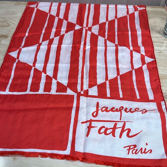 Jacques FATH | Accessories | Jaccques Fath Rare Vintage Silk Scarf Wrap ...